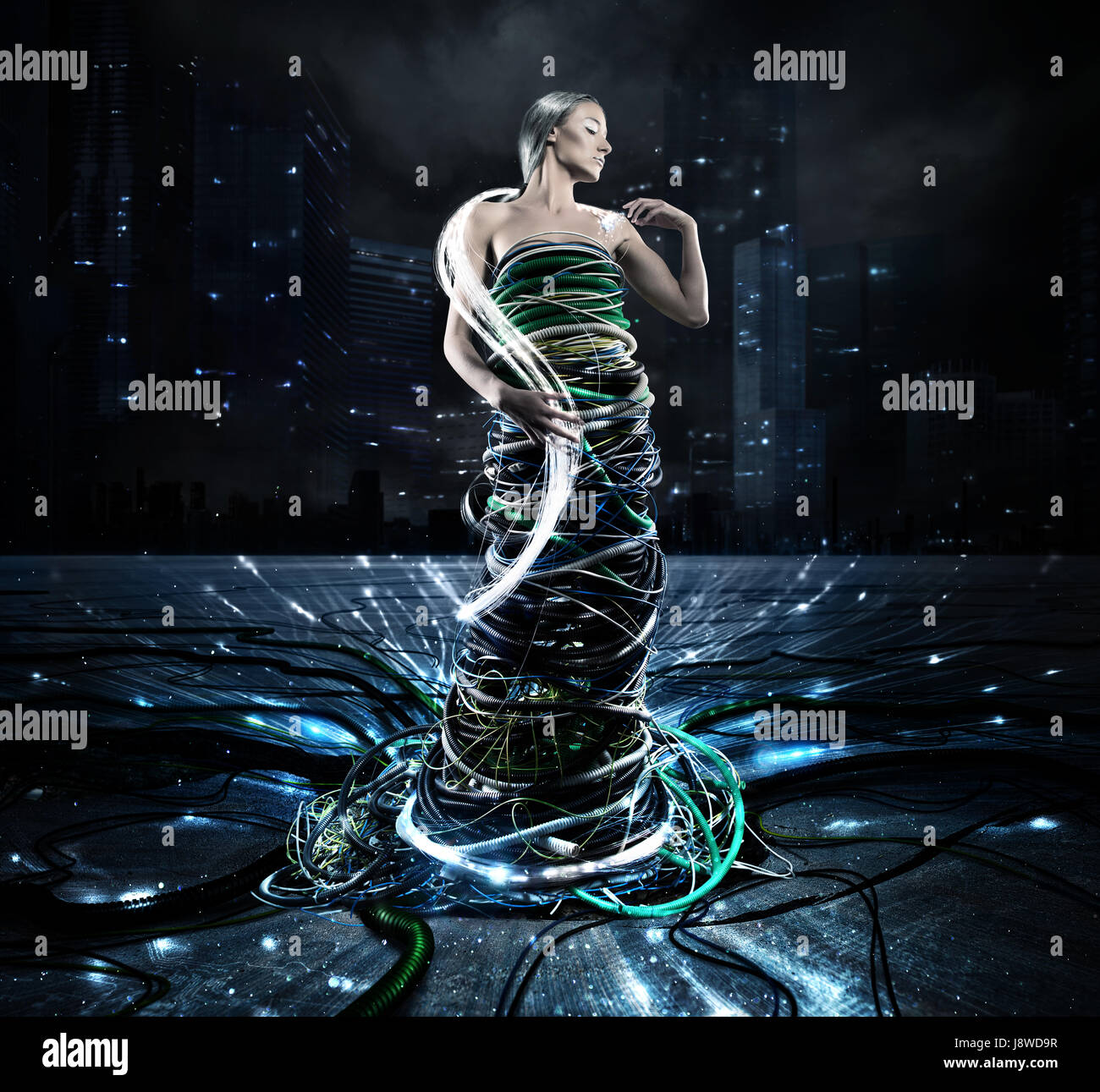 Connection between technology and human Stock Photo - Alamy