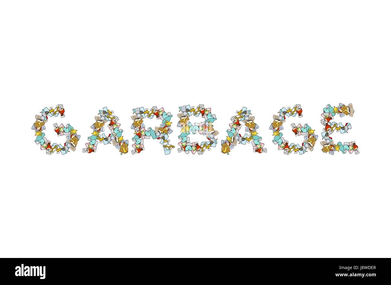 Garbage Lettering. Letters from Rubbish. trash typography. peel from ...