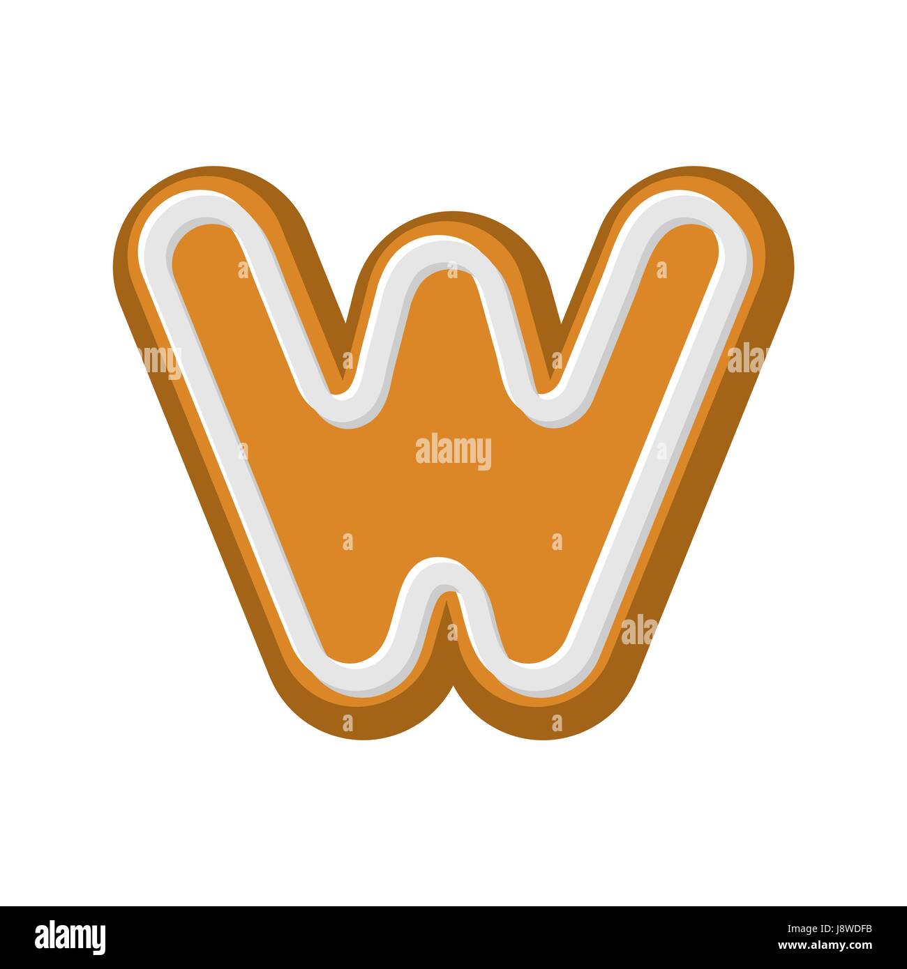 Letter W Gingerbread. Peppermint honey-cake font. Cookies alphabet ...
