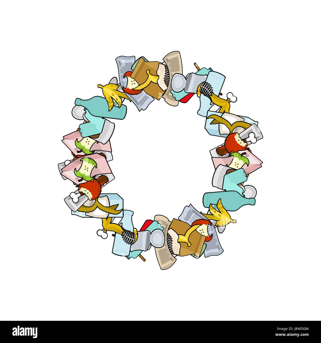 Letter O Rubbish. Trash font. garbage alphabet. Lettering litter Stock ...