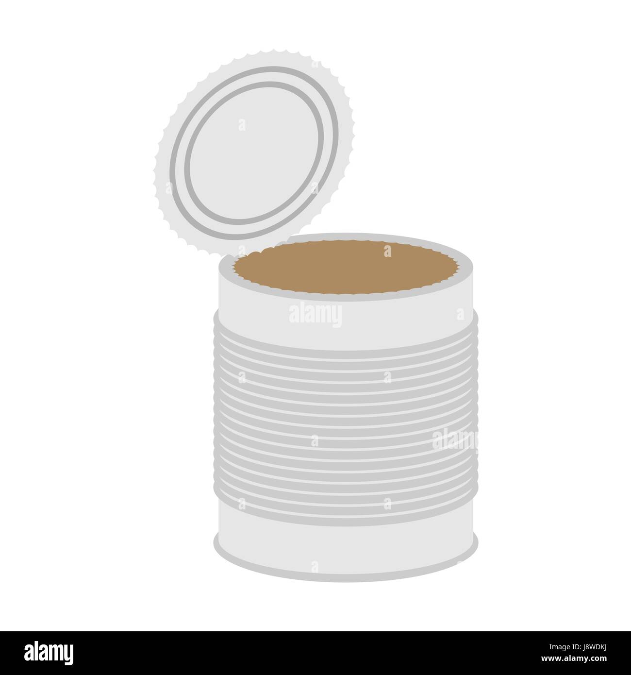 Tin empty open isolated. Can blank on white background Stock Vector ...