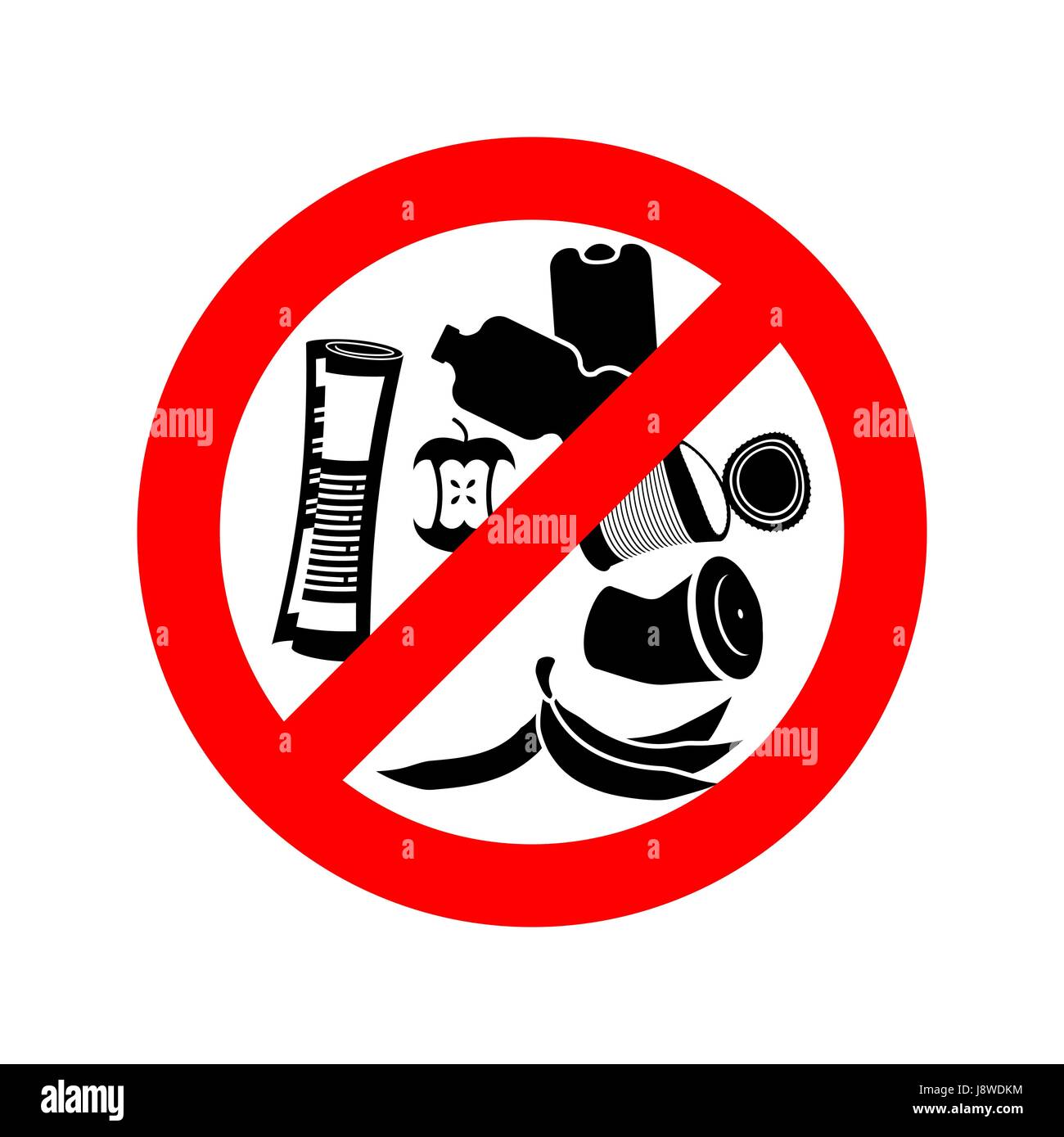 Littering prohibited sign Cut Out Stock Images & Pictures - Alamy