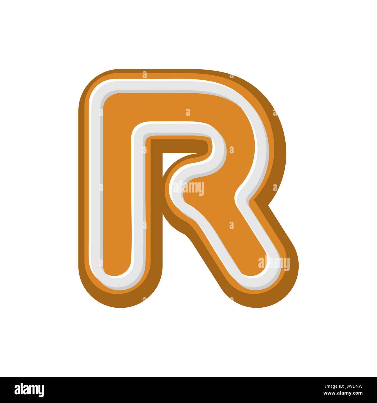 Letter R Gingerbread. Peppermint honey-cake font. Cookies alphabet ...