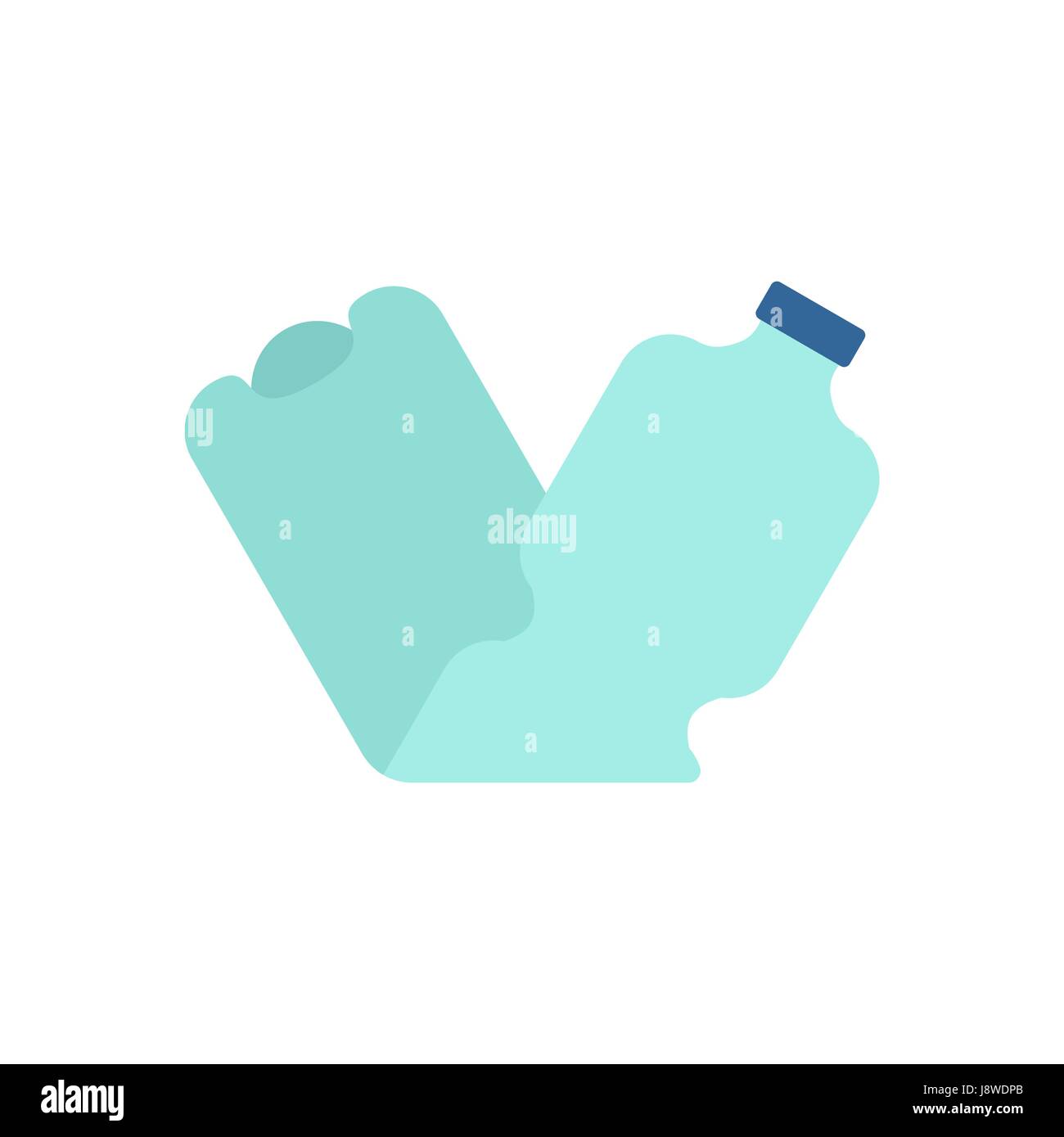 Plastic bottle crushed garbage isolated. rubbish on white background ...