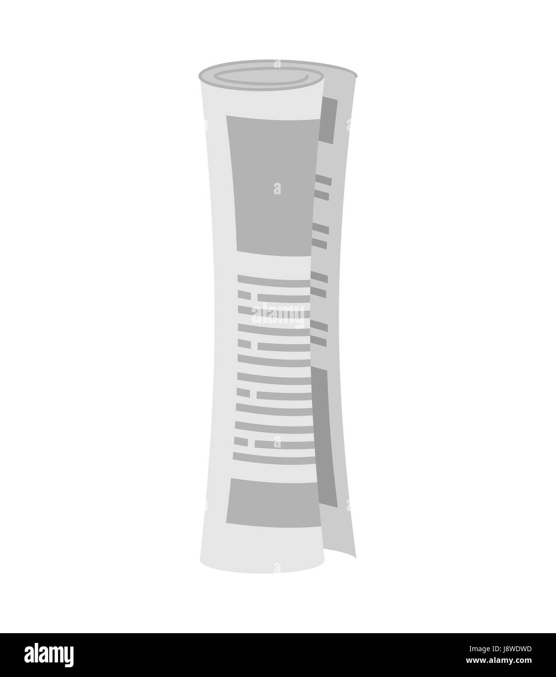 Roll of newspapers isolated. Rolled of publications on white background ...