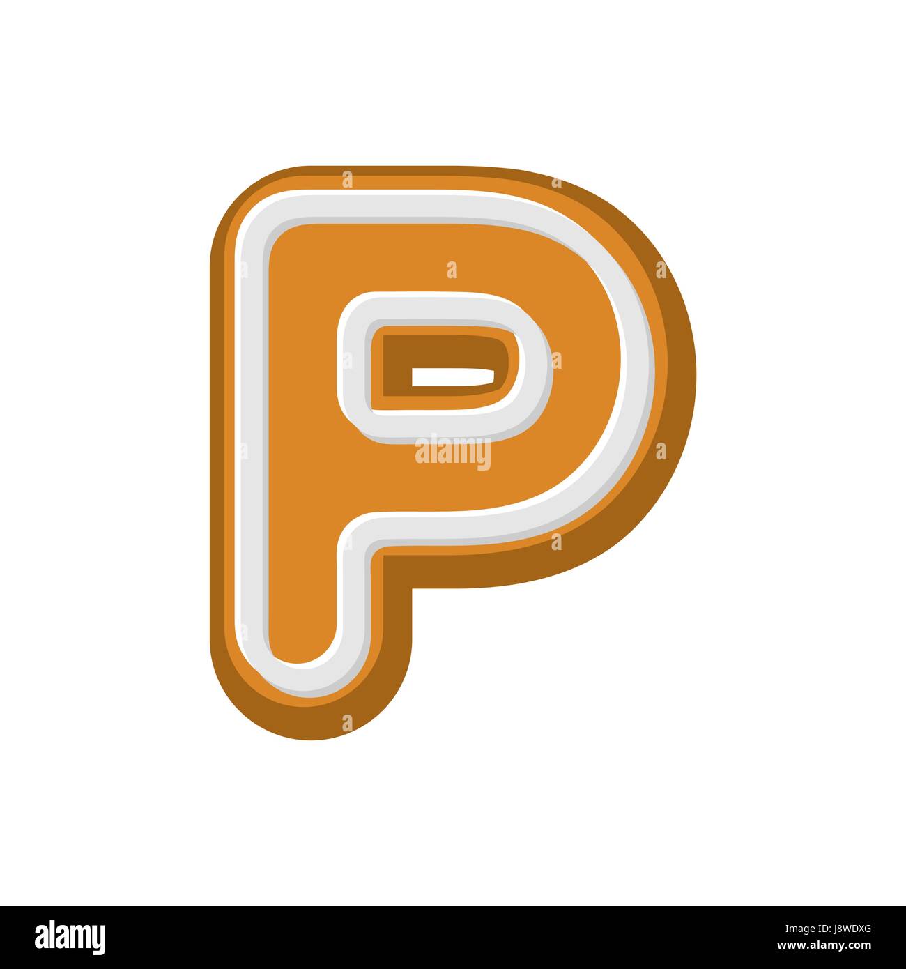 Letter P Gingerbread. Peppermint honey-cake font. Cookies alphabet ...