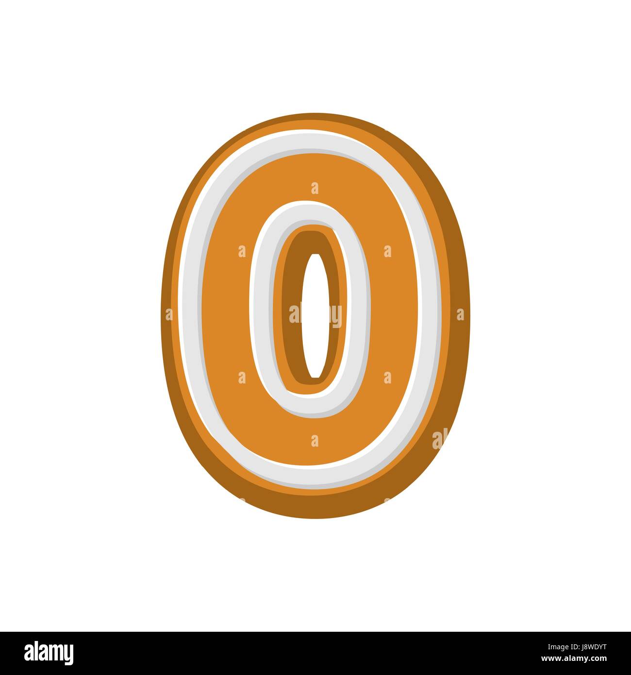 Number 0 Gingerbread font. Peppermint honey cake ABC zero. Cookies ...
