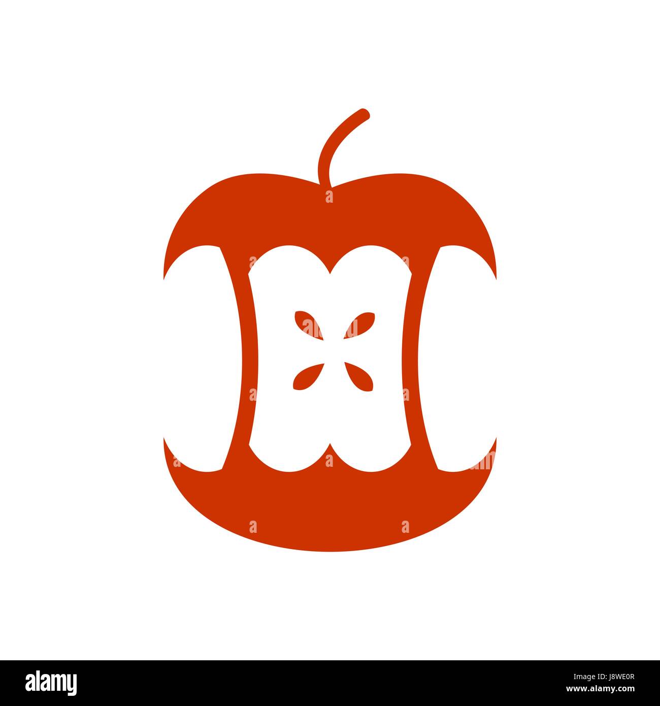 Apple core isolated. Fruit trash. Rubbish on white background. garbage ...