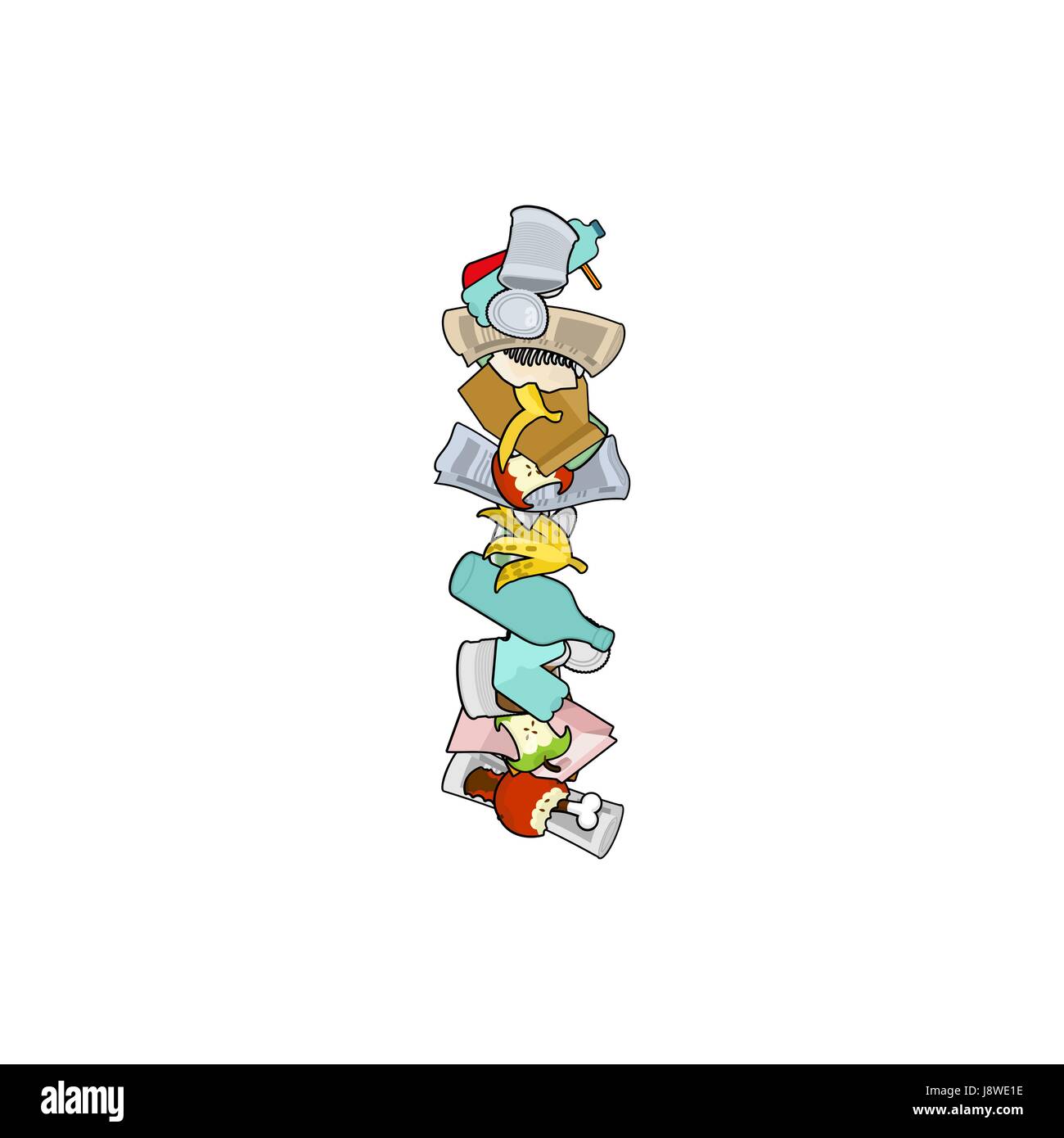 Letter I Rubbish. Trash font. garbage alphabet. Lettering litter Stock ...