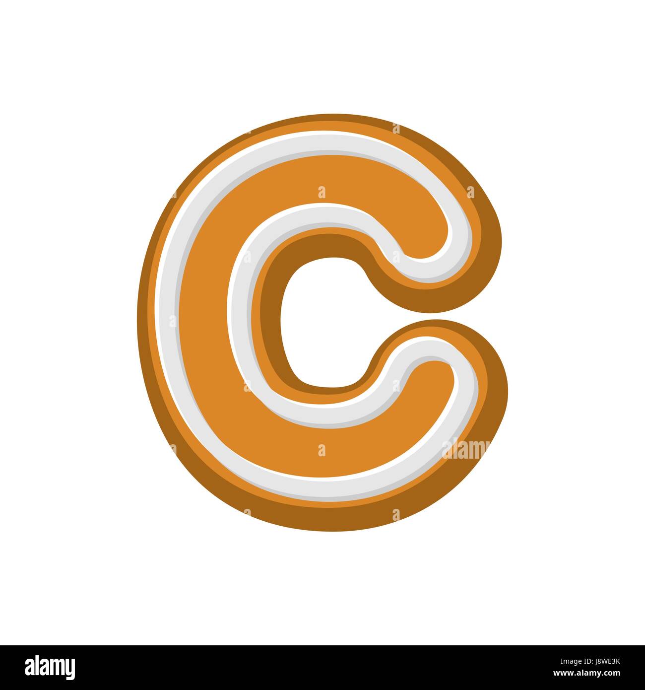 Letter C Gingerbread. Peppermint honey-cake font. Cookies alphabet ...