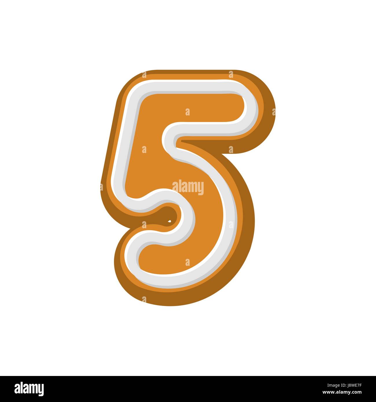 Number 5 Gingerbread font. Peppermint honey-cake ABC five. Cookies ...