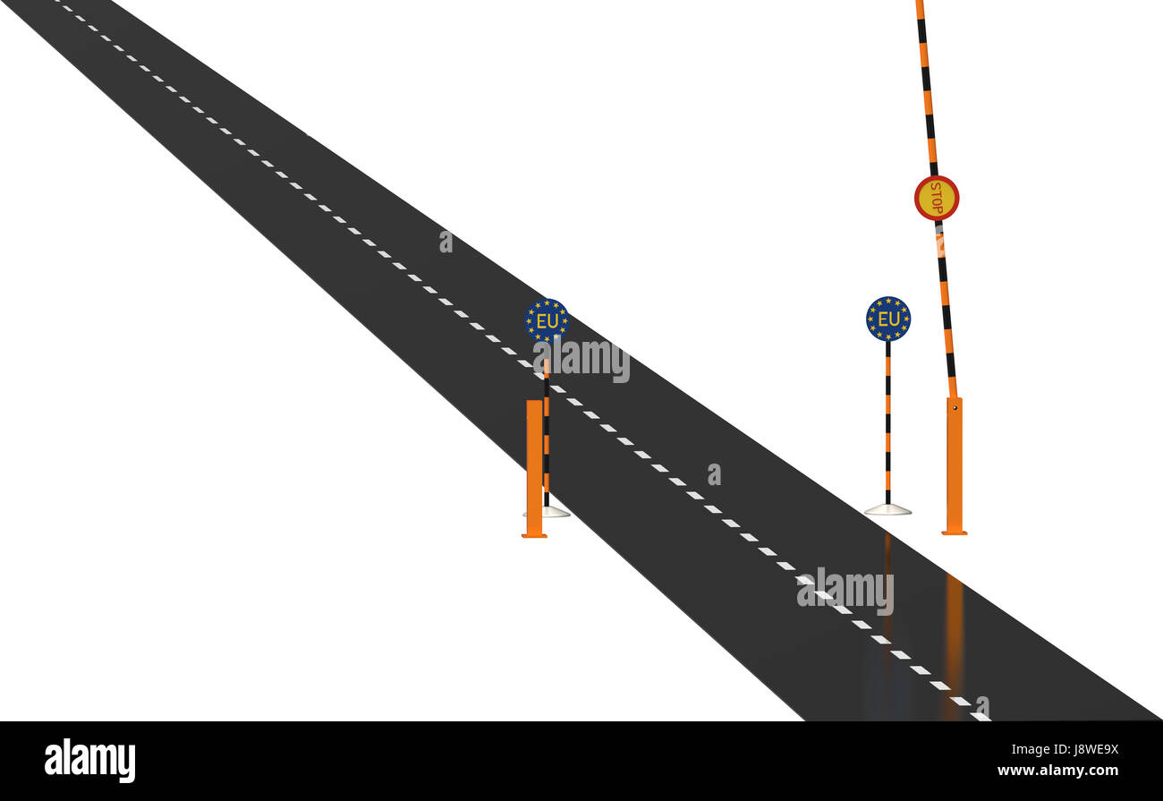 blank, european, caucasian, open, barrier, ramp, union, uncap, road ...