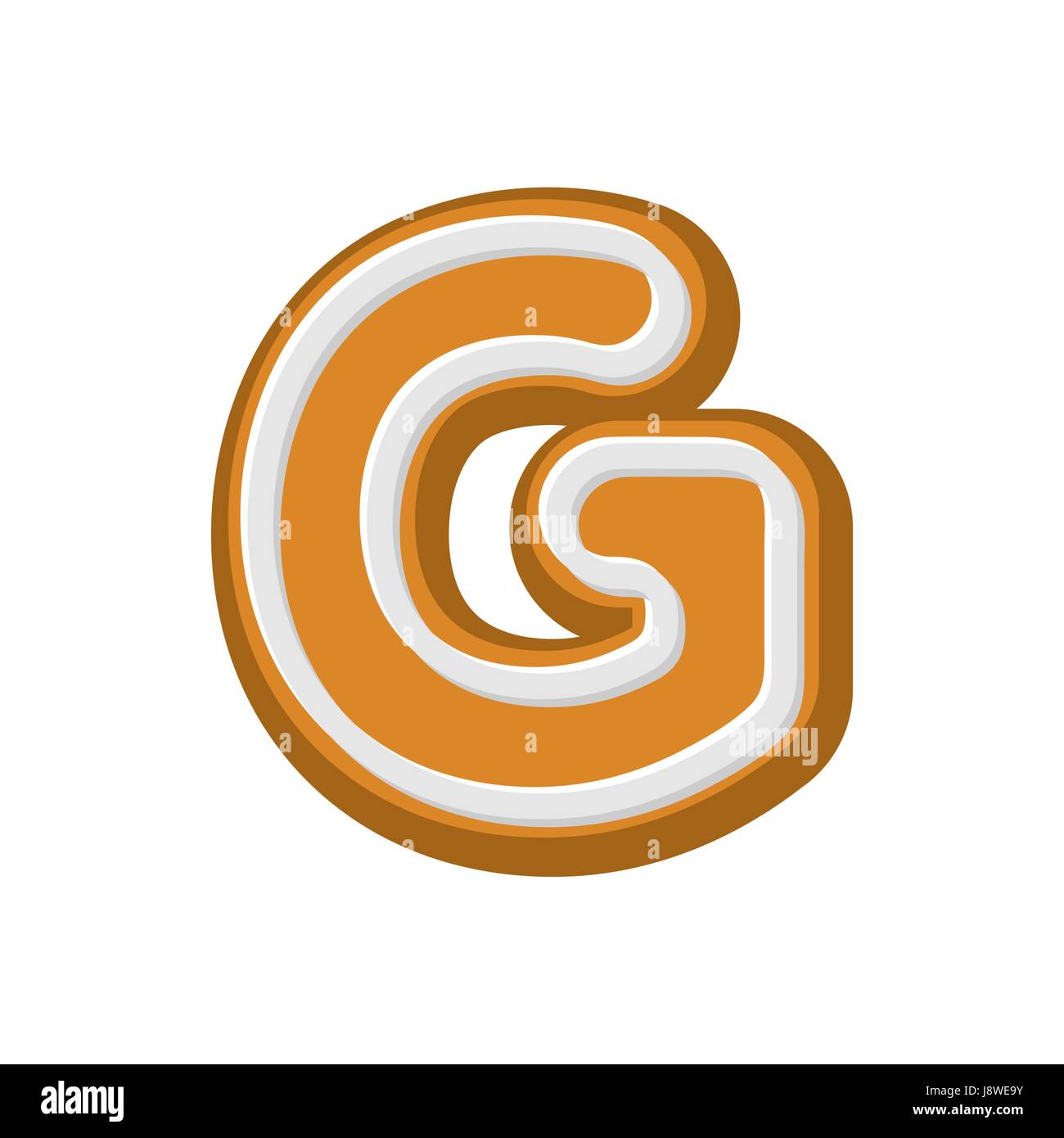 Letter G Gingerbread. Peppermint honey-cake font. Cookies alphabet ...