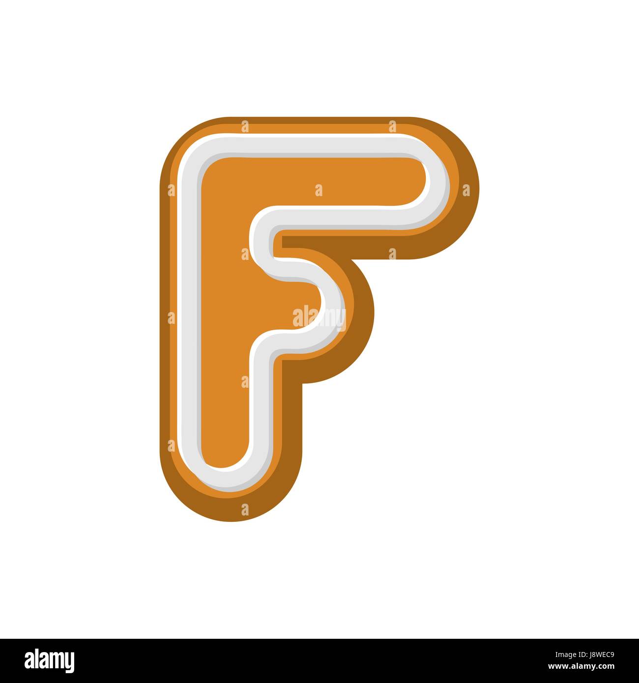 Letter F Gingerbread. Peppermint honey-cake font. Cookies alphabet ...