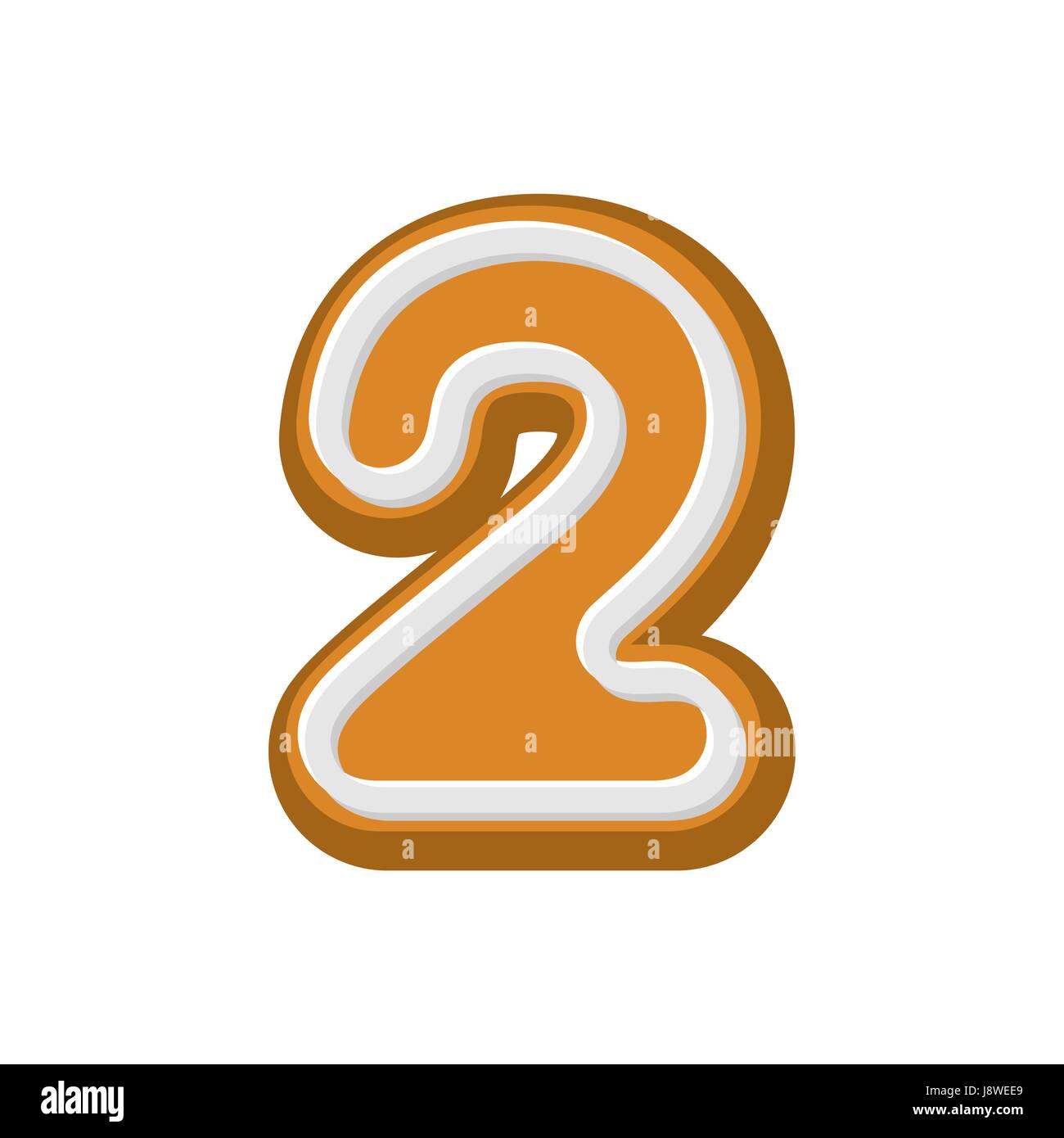 Number 2 Gingerbread font. Peppermint honey-cake ABC two. Cookies ...