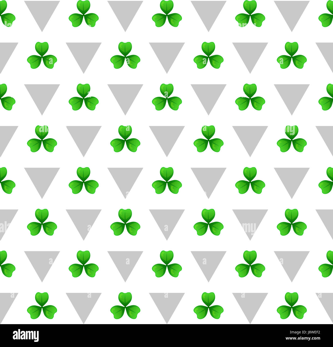 Shamrock, green lucky clover with three leaves. Sprig against white ...