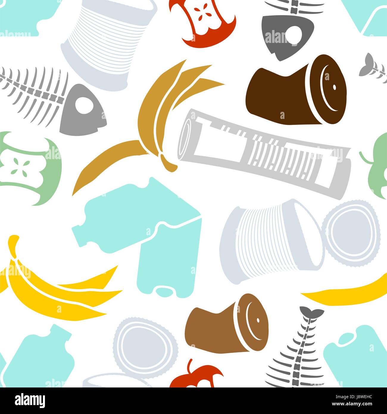 Rubbish seamless pattern. Garbage texture. trash ornament. litter ...
