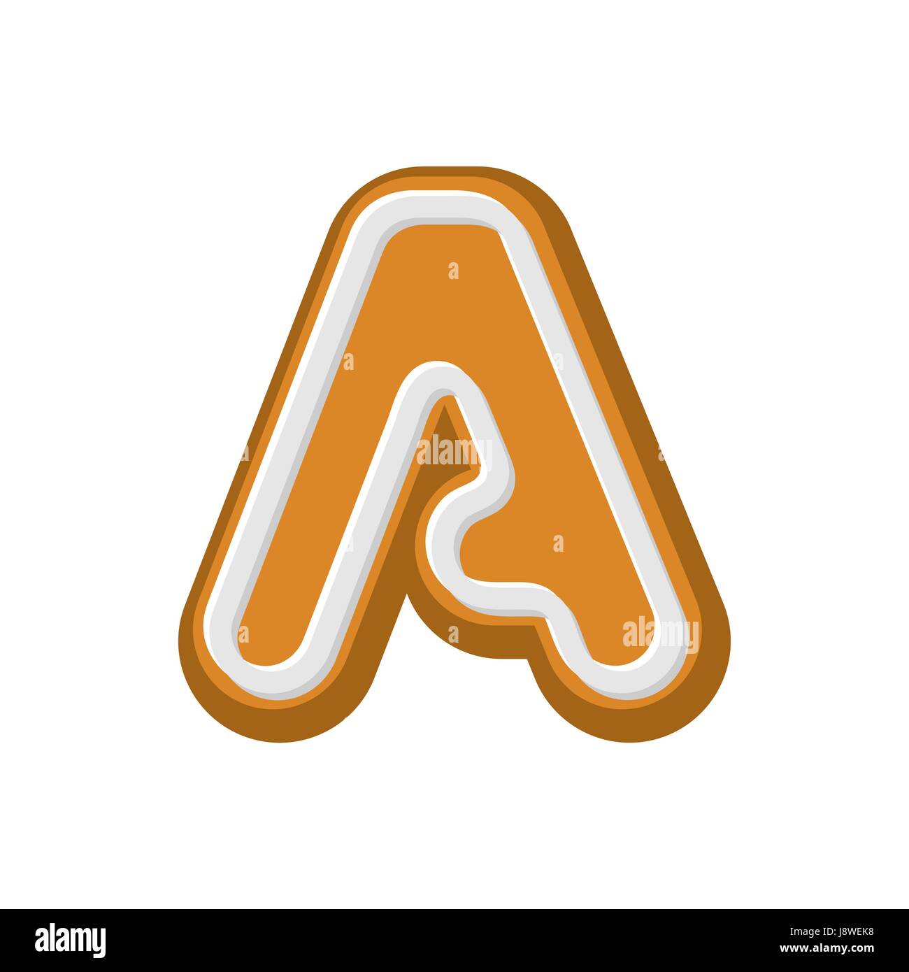 Letter A Gingerbread. Peppermint honey-cake font. Cookies alphabet ...