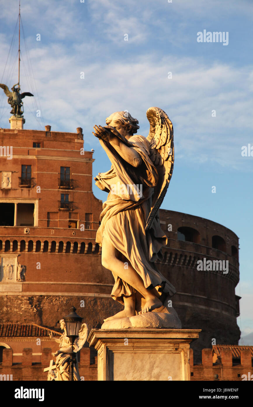Rome, roma, angel, angels, with, temple, large, largely, pope, museum ...