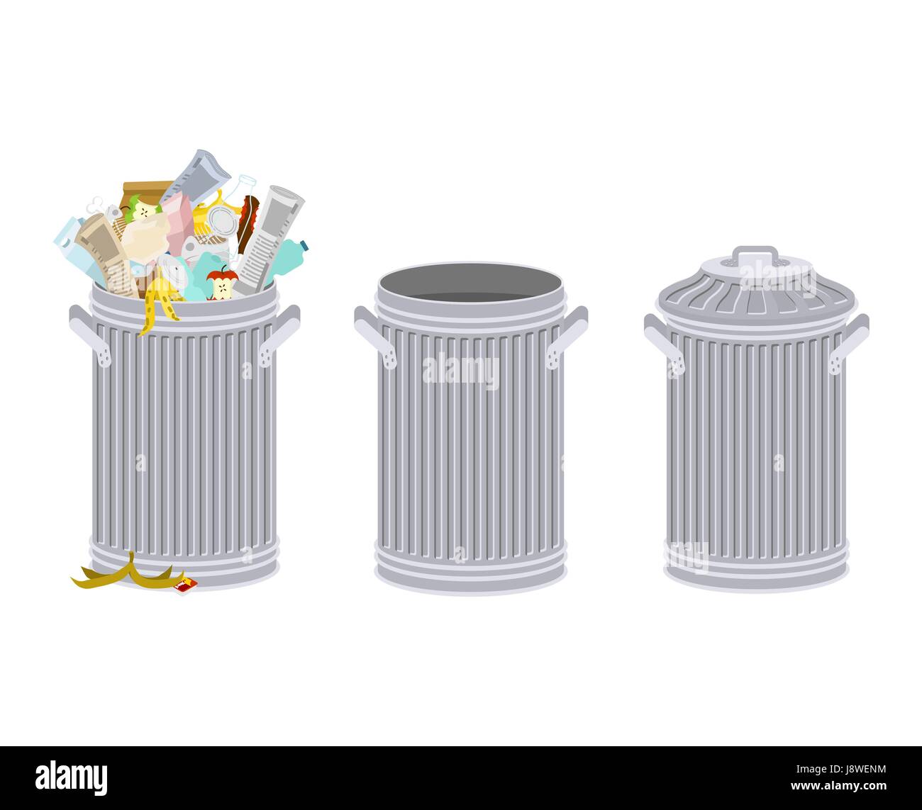 Waste disposal overflowing rubbish Stock Vector Images - Alamy