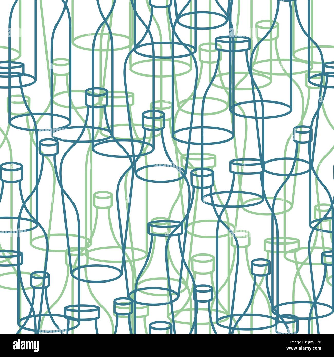 Glass bottle seamless pattern. empty transparent Bottles background ...