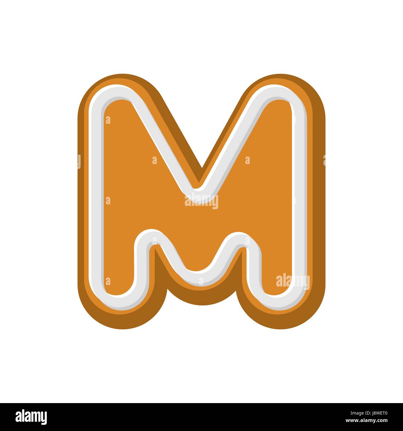 Letter M Gingerbread. Peppermint honey-cake font. Cookies alphabet ...