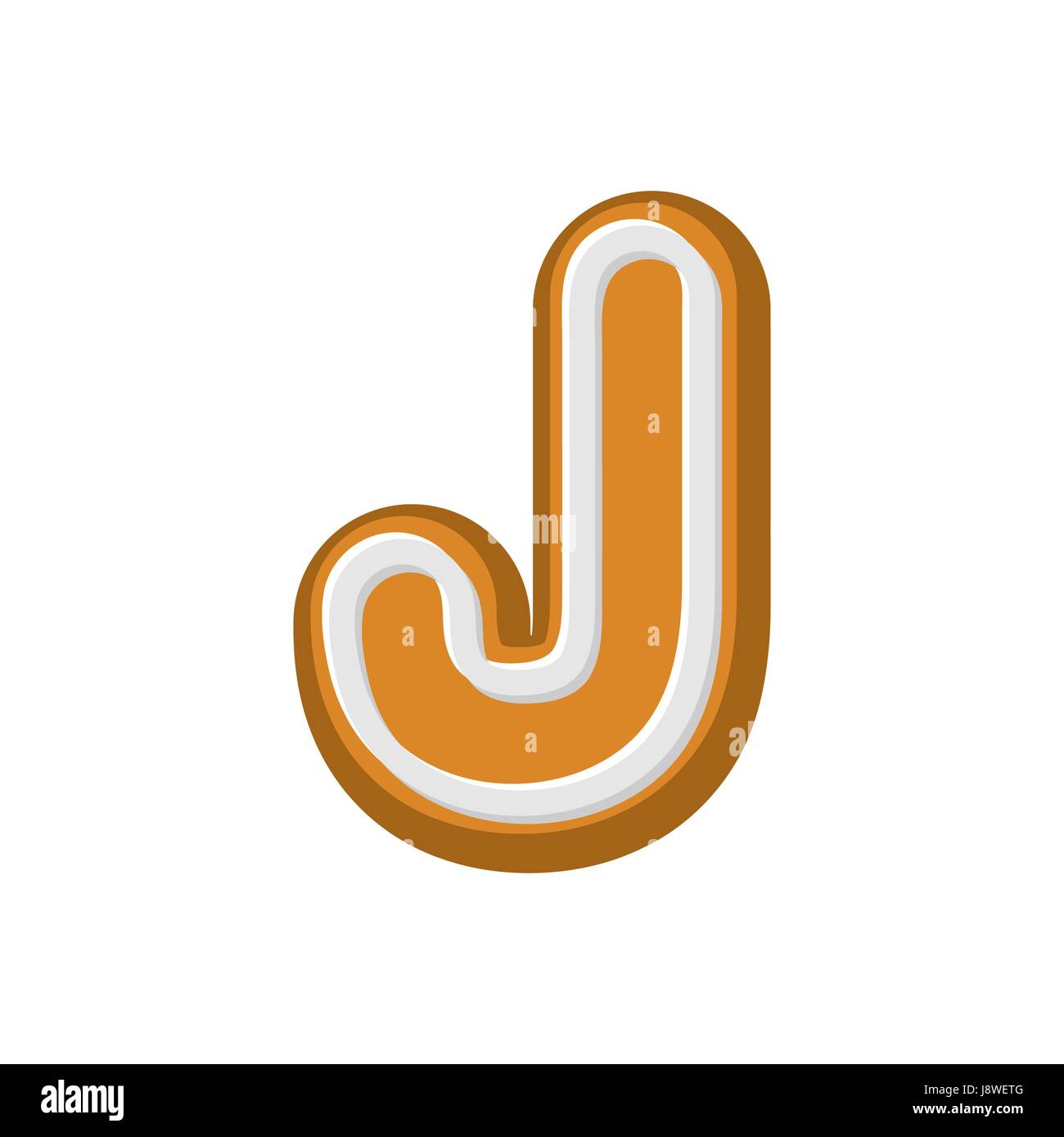 Letter J Gingerbread. Peppermint honey-cake font. Cookies alphabet ...