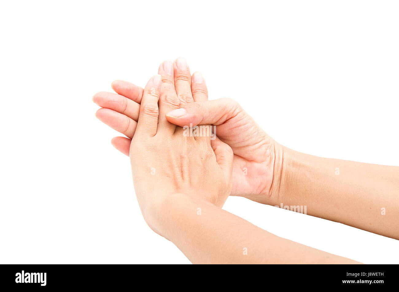 woman hand holding isolated on white background Stock Photo - Alamy