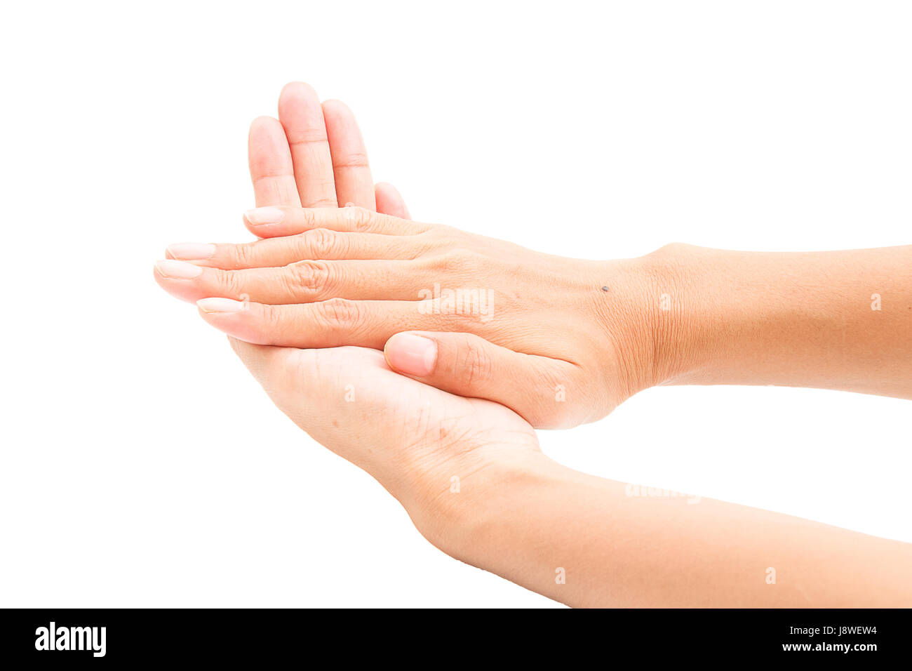 woman hand holding isolated on white background Stock Photo - Alamy
