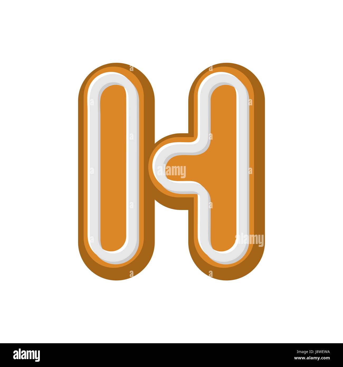 Letter H Gingerbread. Peppermint honey-cake font. Cookies alphabet ...