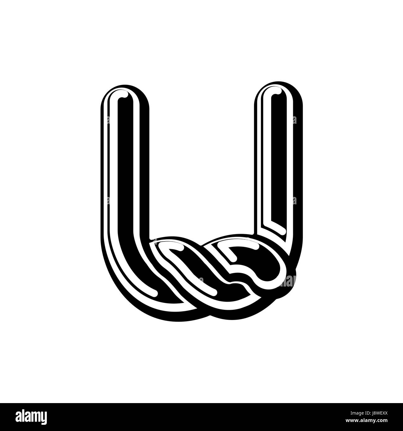 Letter U Celtic font. norse medieval ornament ABC. Traditional ancient ...
