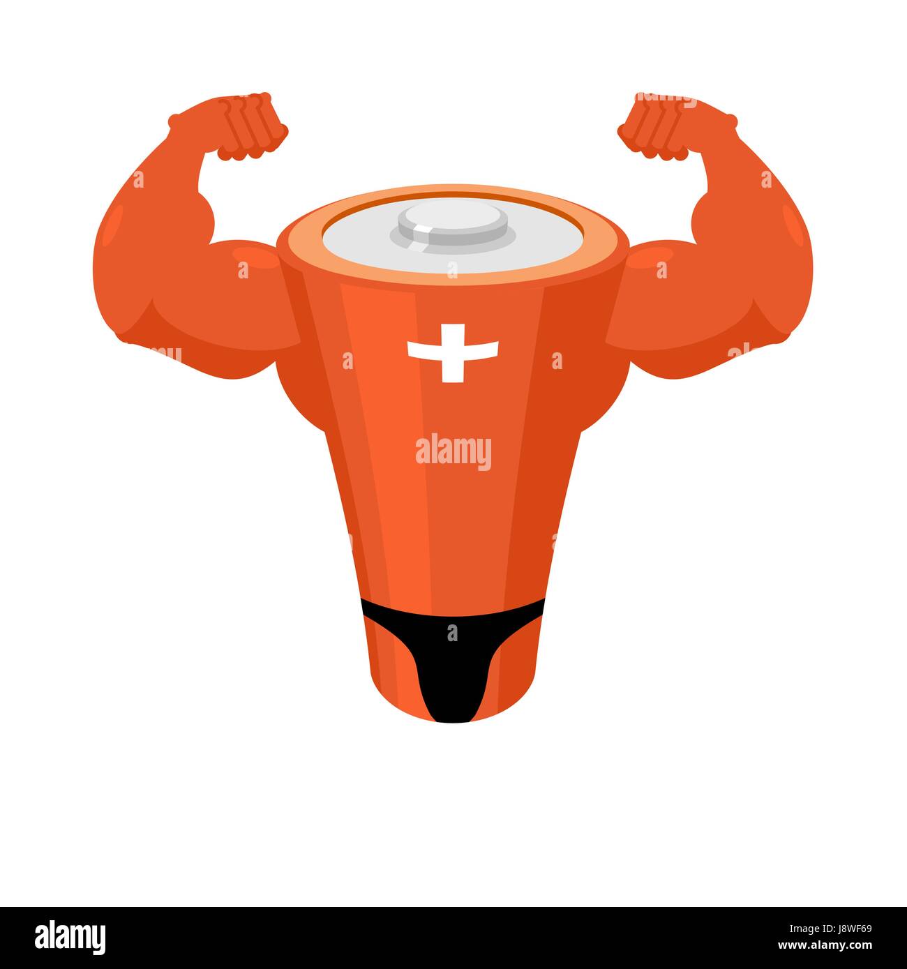 Strong battery. Powerful accumulator. Power energy supply Stock Vector ...