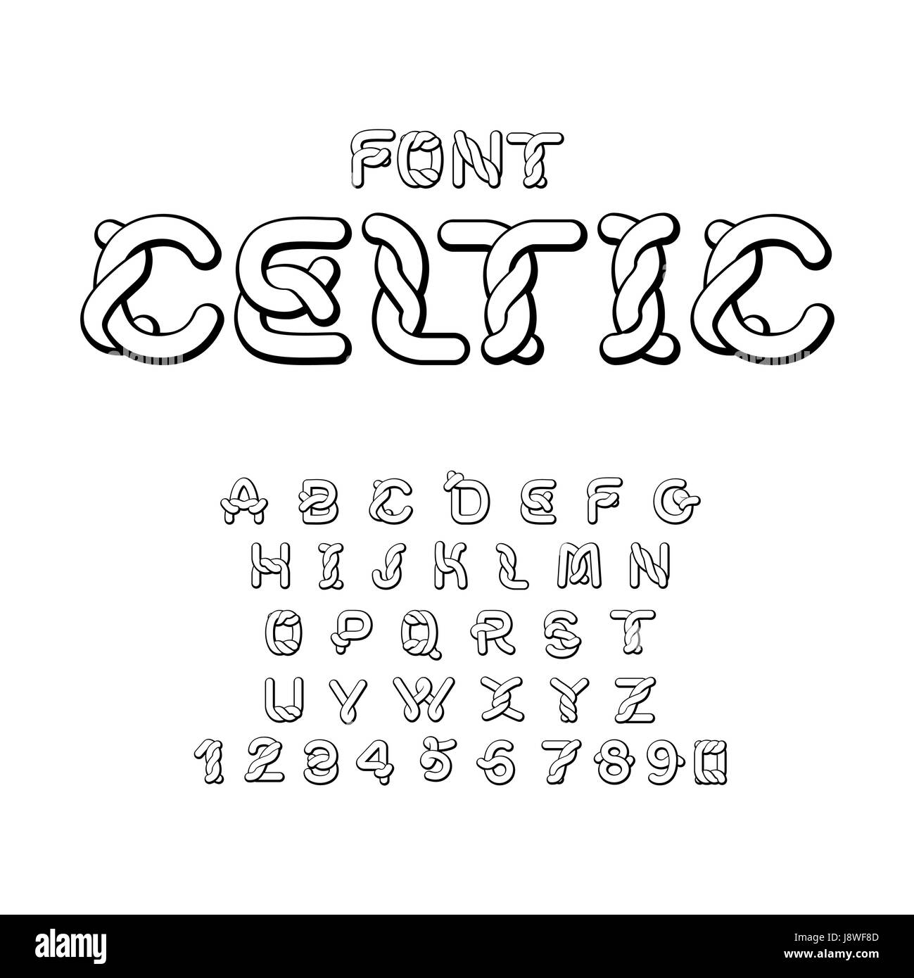Celtic font. norse medieval ornament ABC. Traditional ancient ...