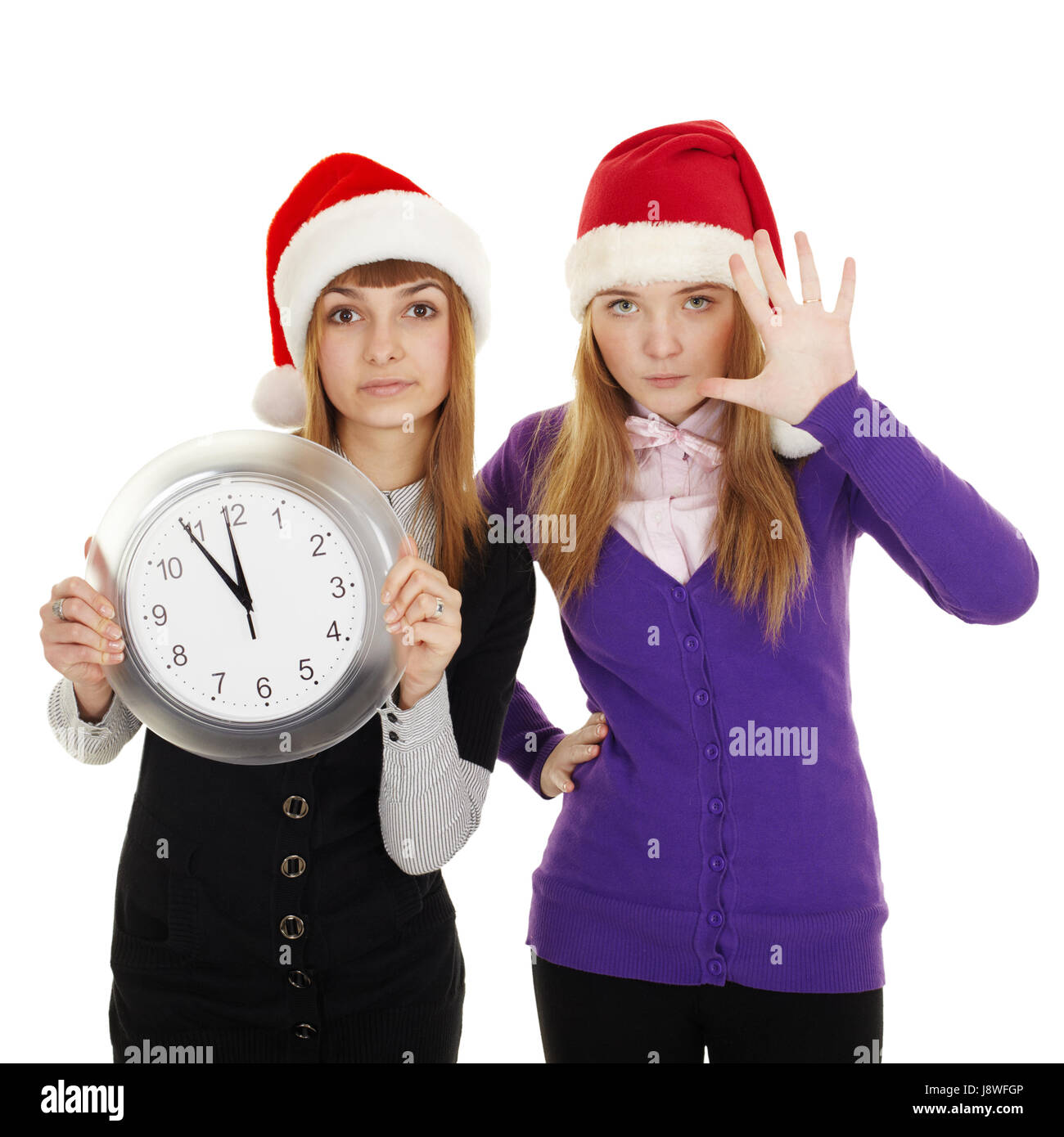 isolated, funny, teenager, couple, pair, white, girl, girls, two, woman ...