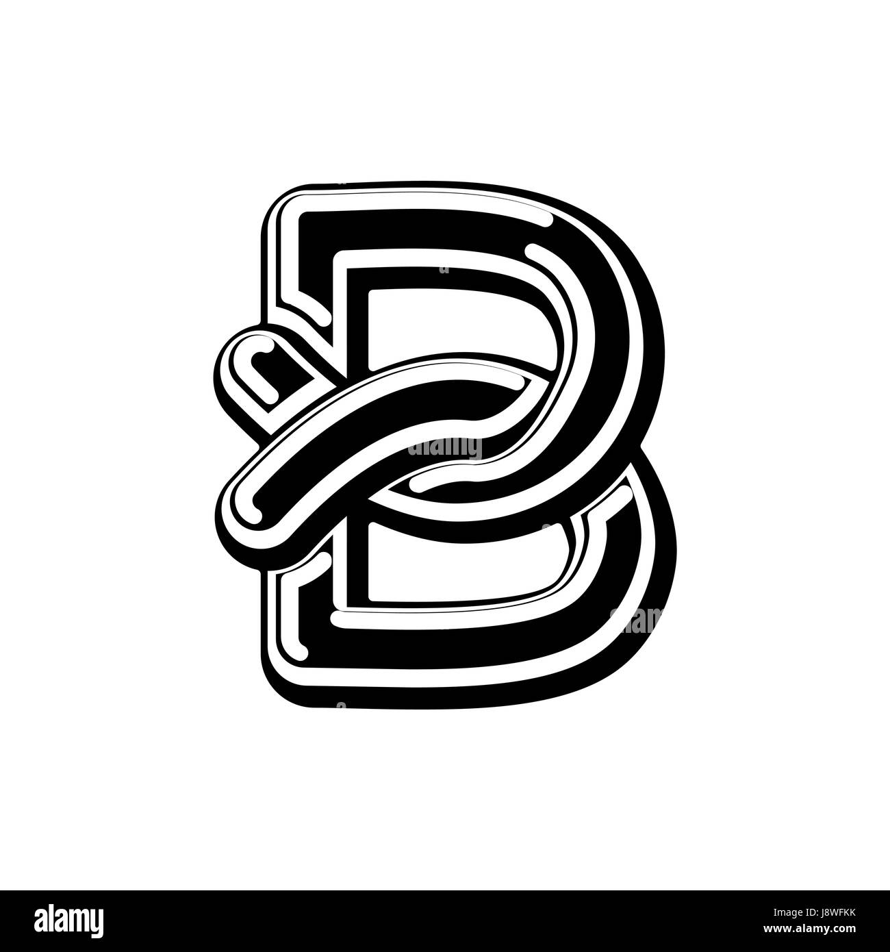 Letter B Celtic font. norse medieval ornament ABC. Traditional ancient ...
