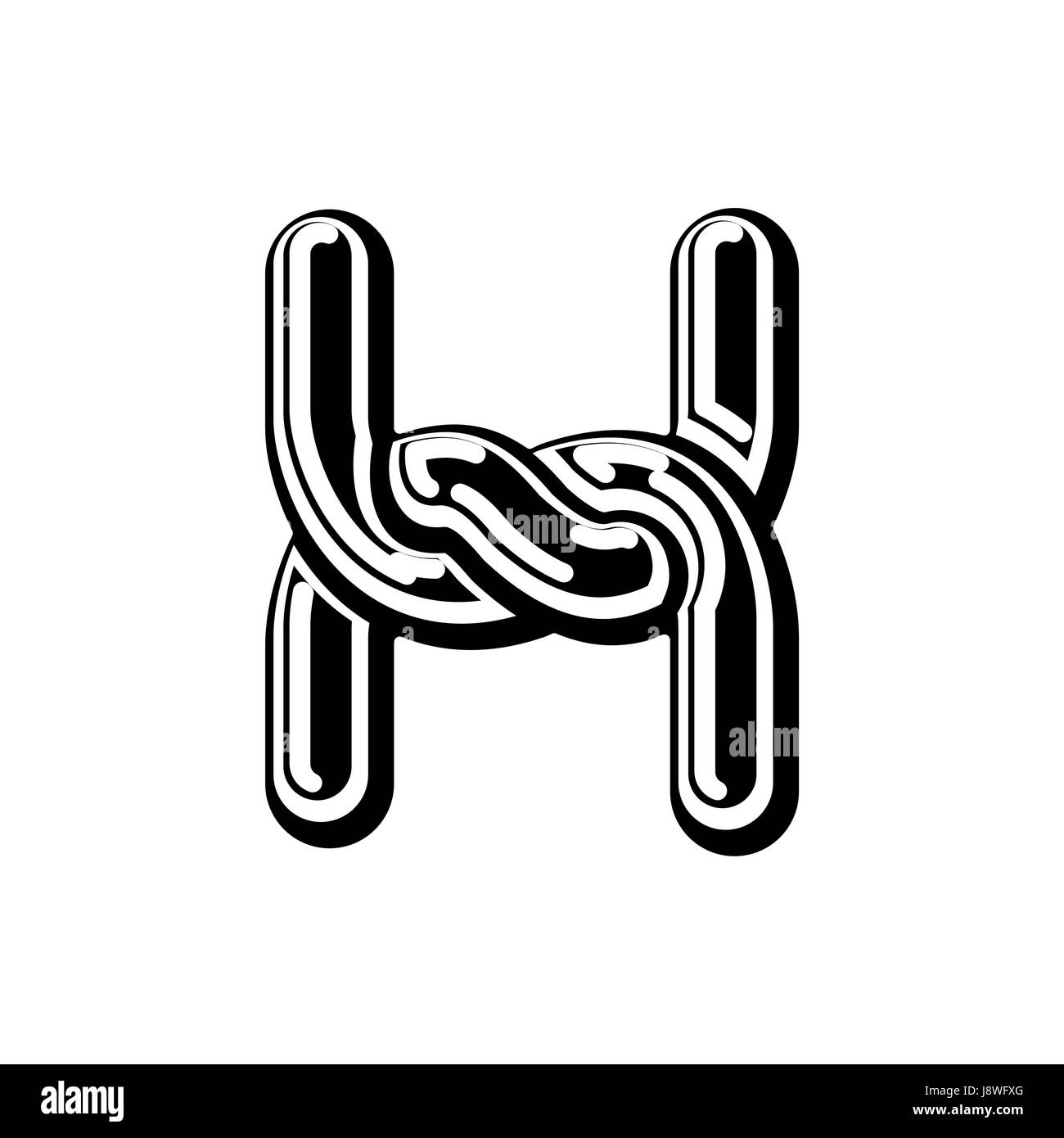 Medieval manuscript letter h Cut Out Stock Images & Pictures - Alamy