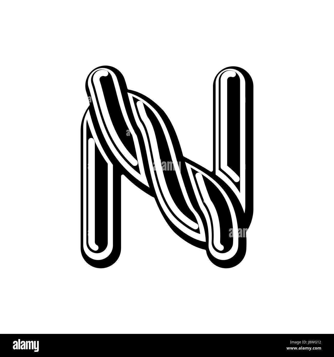 Letter N Celtic font. norse medieval ornament ABC. Traditional ancient ...