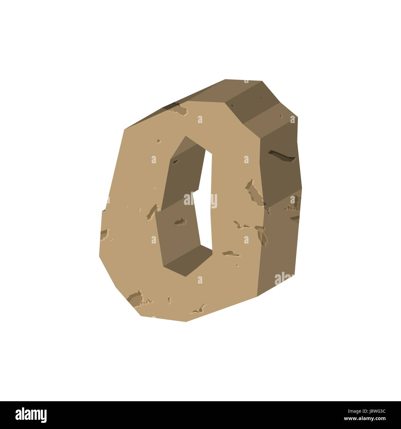 Number 0 stone. Rock font zero. Stones alphabet symbol. rocky crag ABC ...