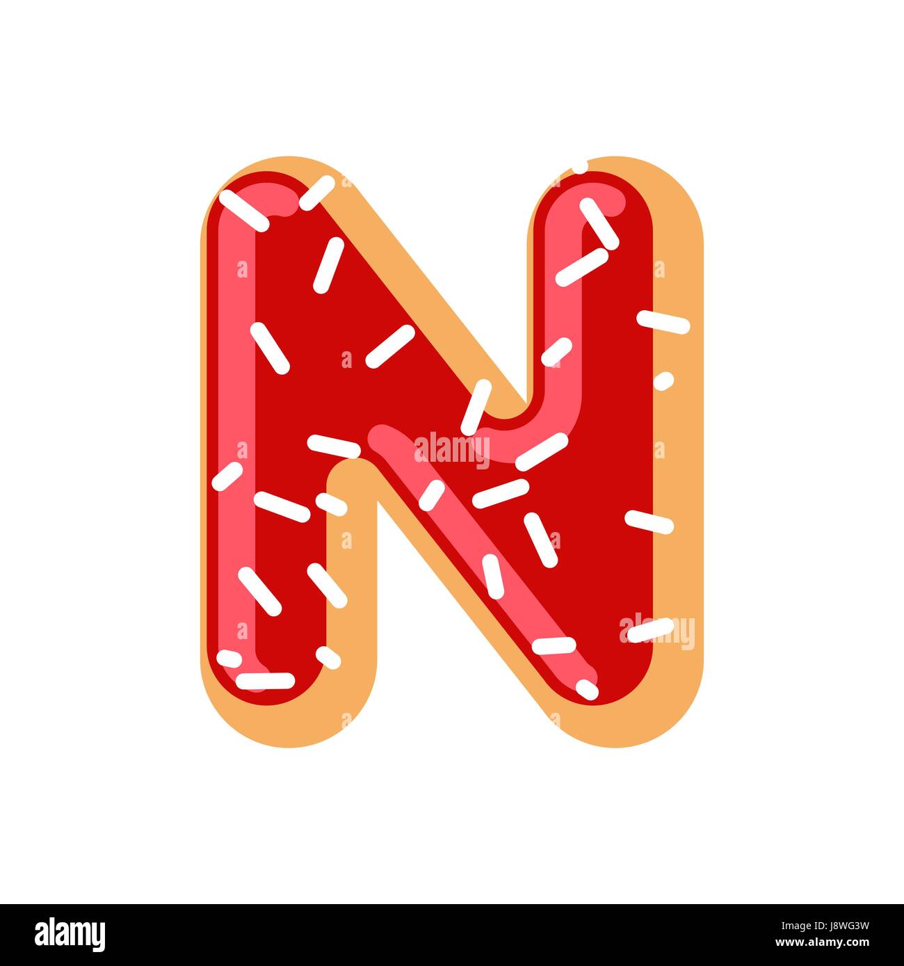 Letter N donut font. Doughnut alphabet. Sweet lettering. candy ABC sign ...