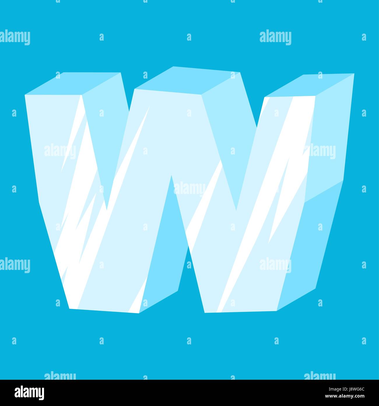letter W ice font. Icicles alphabet. freeze lettering. Iceberg ABC sign ...