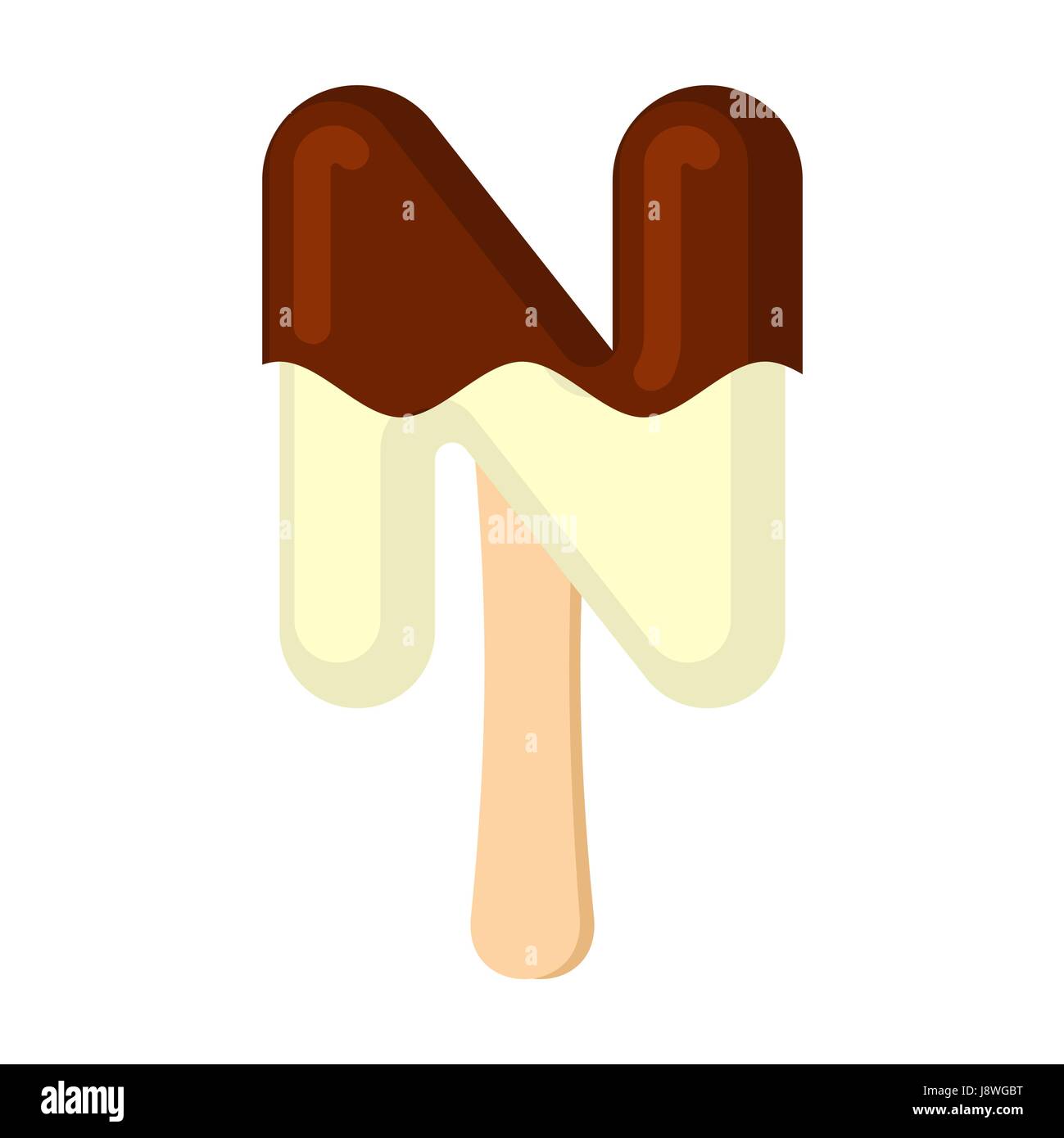 Letter N Ice Cream font. Popsicle alphabet. Cold Sweet lettering ...