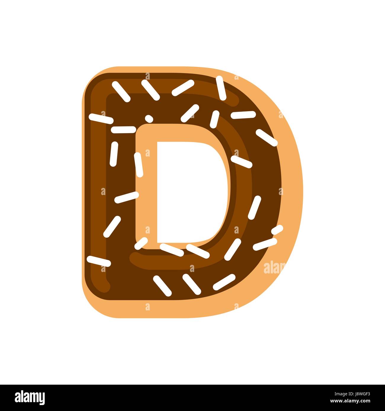 Letter D donut font. Doughnut alphabet. Sweet lettering. candy ABC sign ...