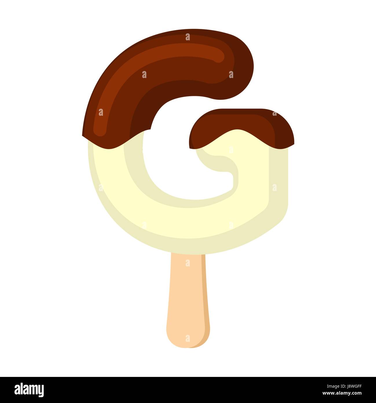 Letter G Ice Cream font. Popsicle alphabet. Cold Sweet lettering ...
