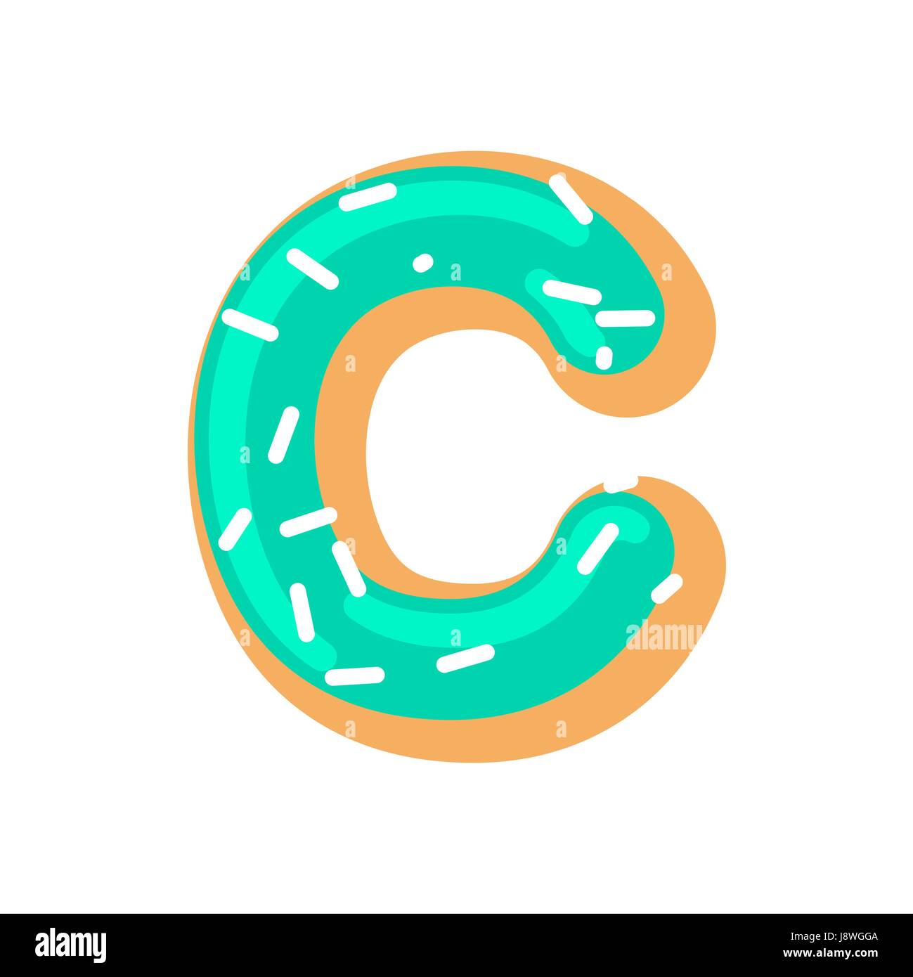 Letter C donut font. Doughnut alphabet. Sweet lettering. candy ABC sign ...