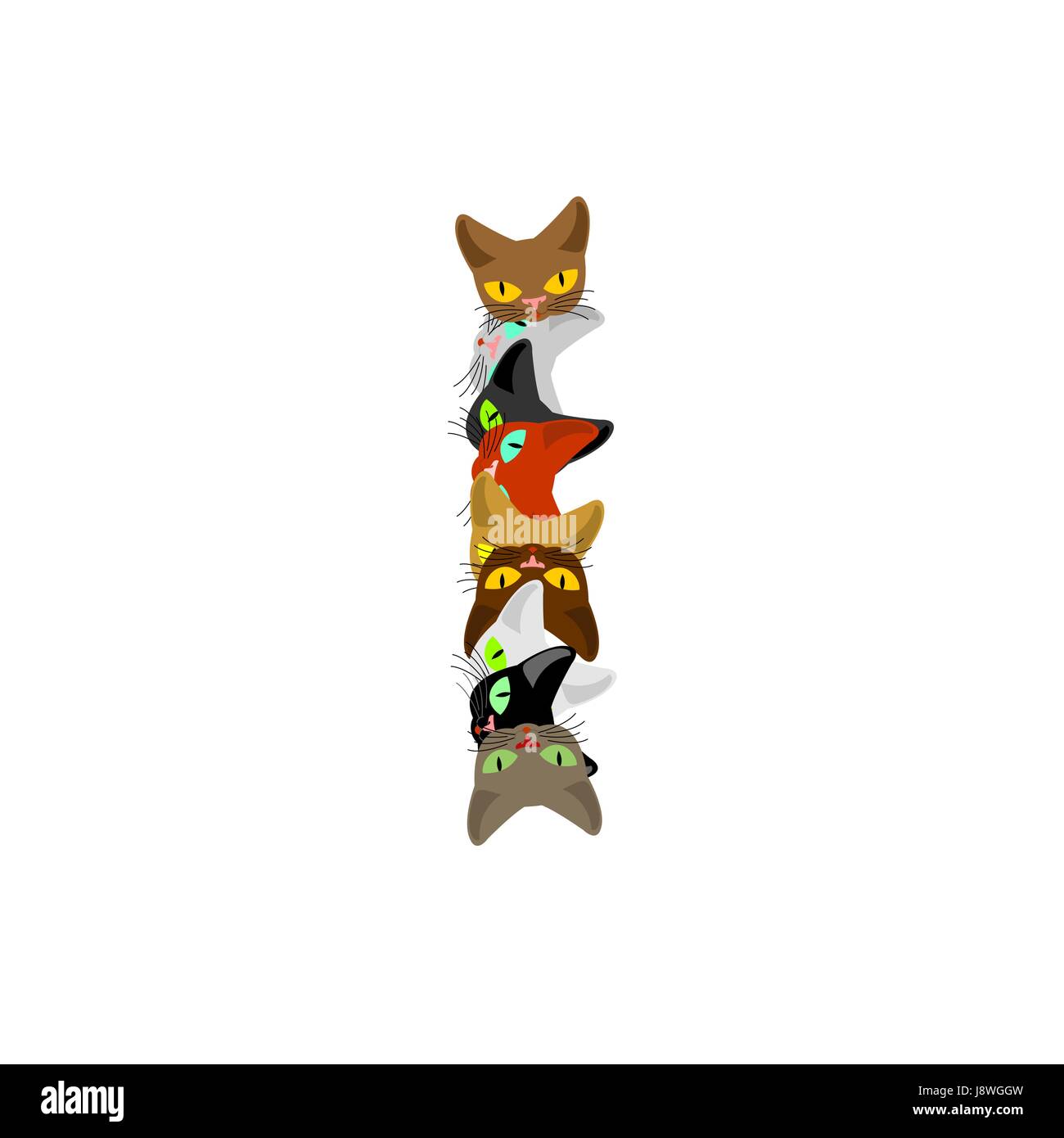 letter I Cat font. Pet alphabet symbol. home animal ABC sign Stock ...