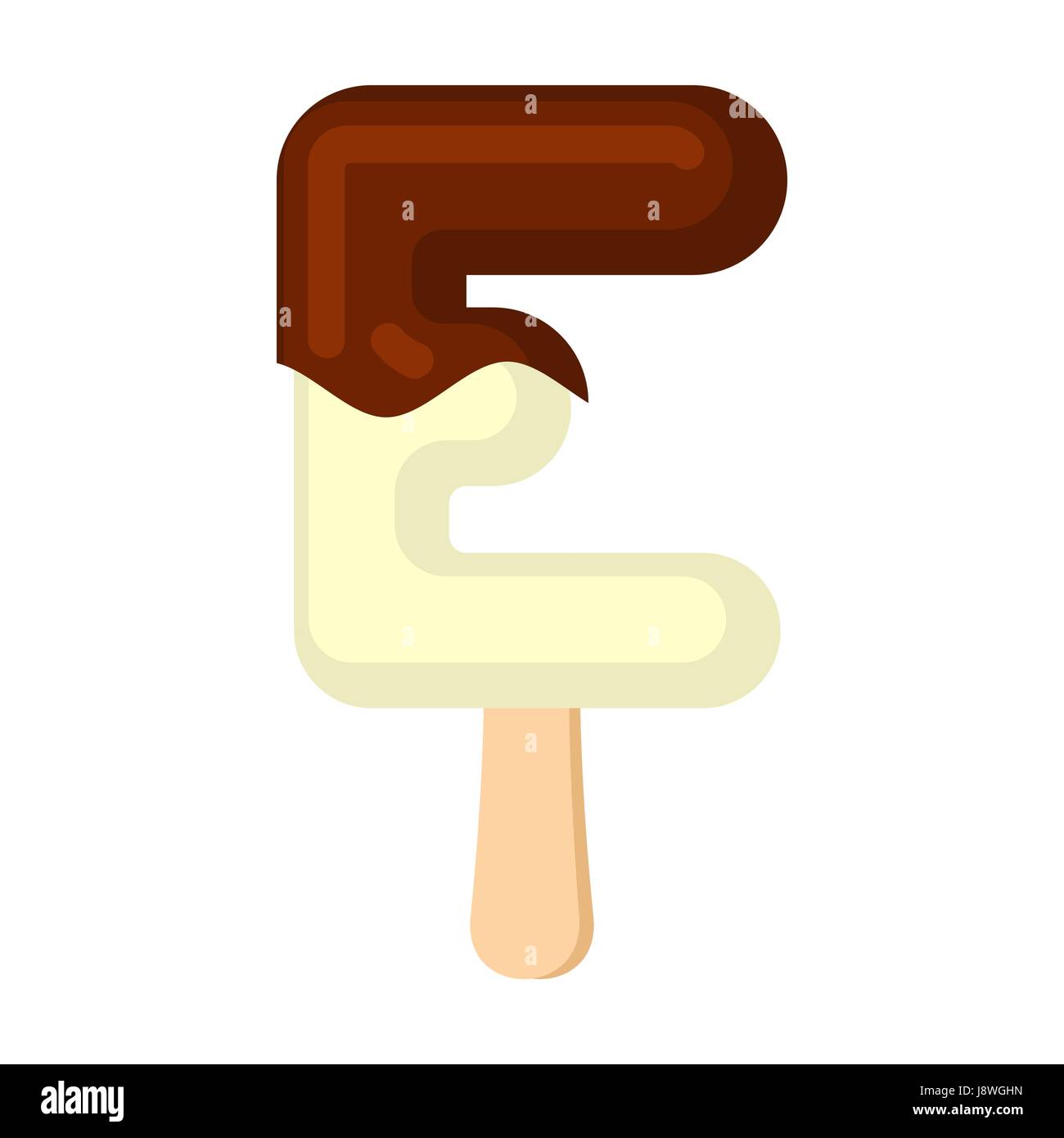 Letter E Ice Cream font. Popsicle alphabet. Cold Sweet lettering ...