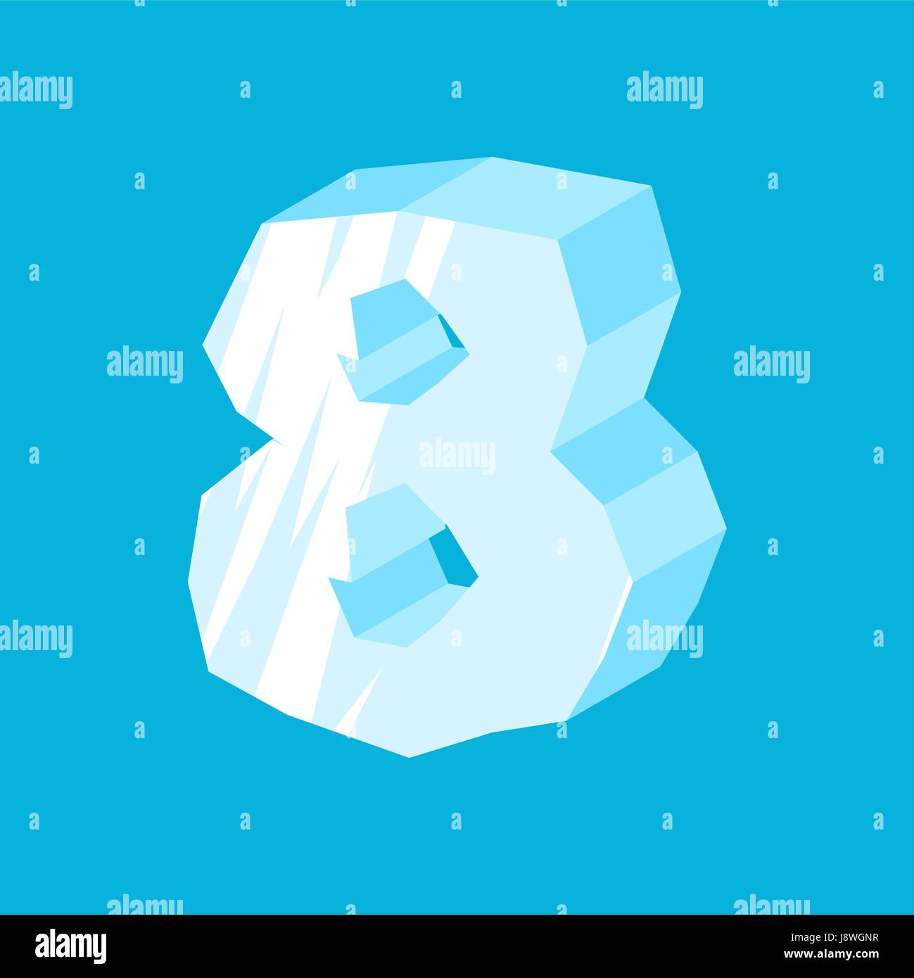 Number 8 ice. Icicles font eight. Frozen alphabet symbol. Iceberg ABC ...