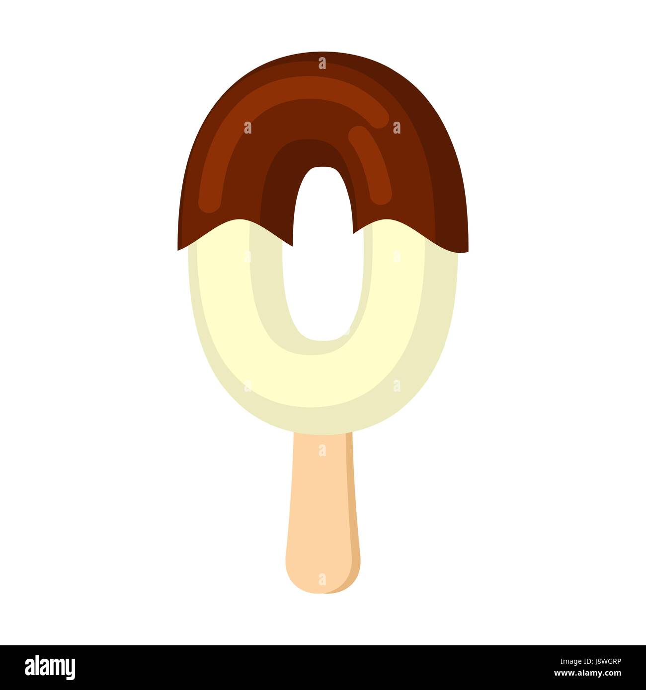 Number 0 Ice Cream font. Popsicle alphabet zero. Cold Sweet lettering ...