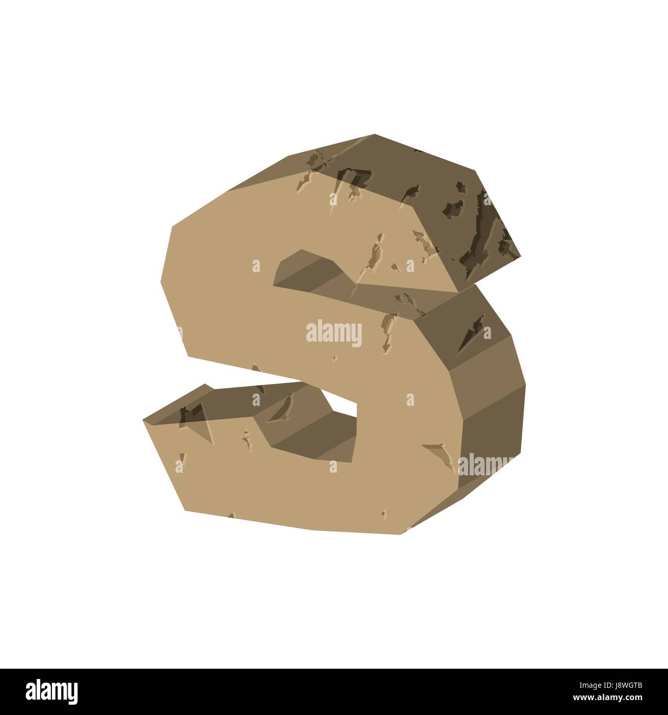 Letter S stone font. Rock alphabet symbol. Stones crag ABC sign Stock ...