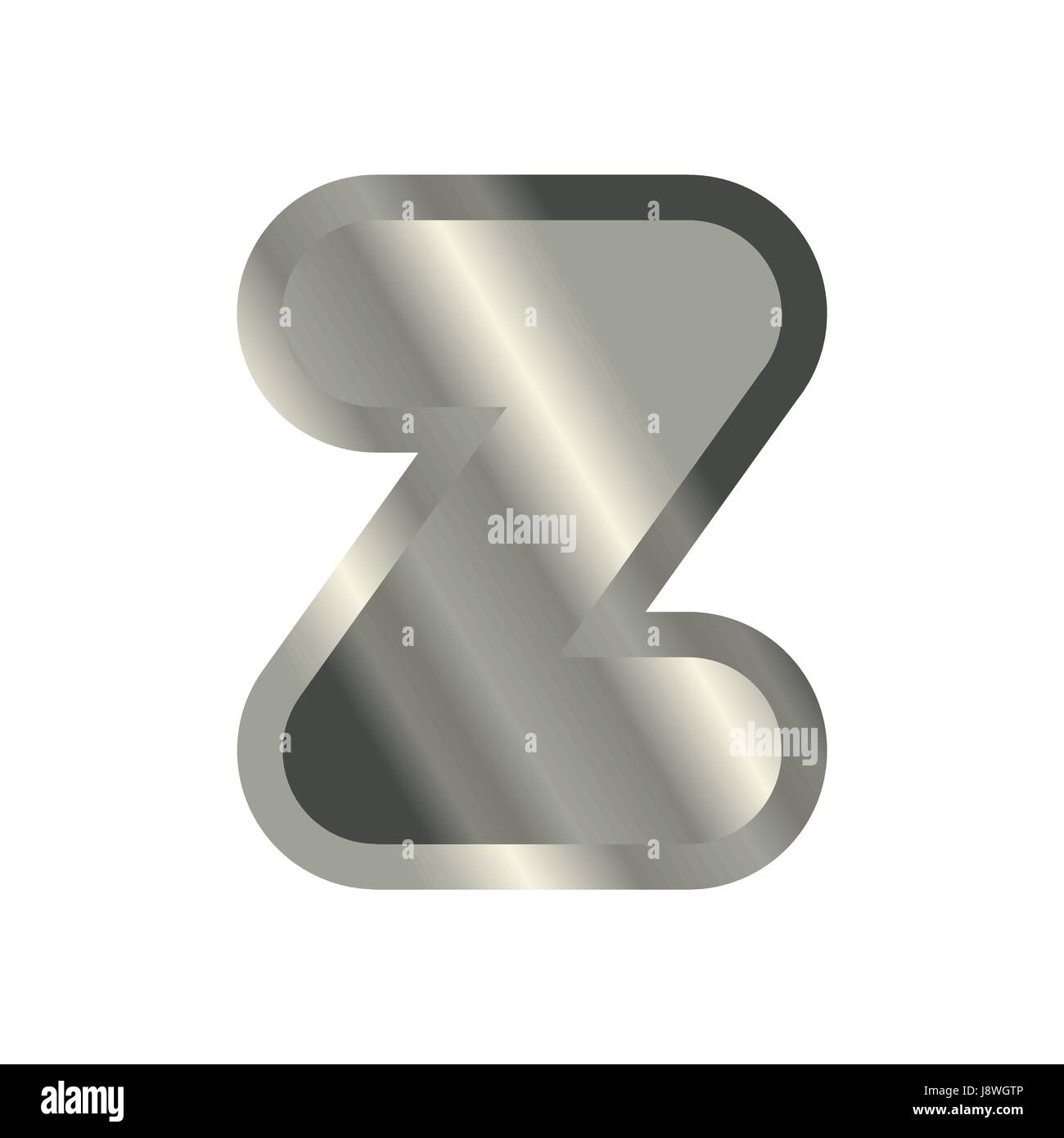 Letter Z steel font. Metal alphabet sign. Iron ABC symbol. chromium ...